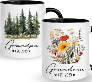 promoted to grandparents 2025 mug set, baby announcement gifts for grandparents, grandma and grandpa pregnancy announcement gift, 1st time grandma grandpa gifts, new grandparents gifts first time 2025