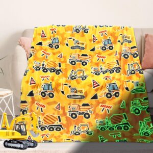 excavator toys gifts for kids glow in the dark truck blanket construction blankets soft tractor throw blankets boys car theme decor blanket 40"×50"