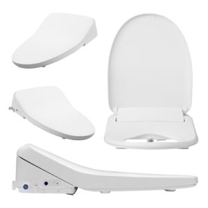 Bio Bidet BB1200 Smart Bidet Toilet App-Enabled iOS & Android Warm Water with Air Dryer, Heated Seat with Slow Close Lid, Remote Control, Elongated, White