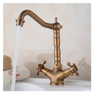 hoonwear bronze bathtub faucet two handle single hole hot and cold water mixer kitchen faucet mixer tap faucet, cf001