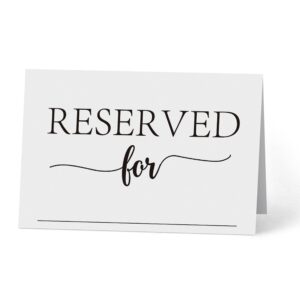 reserved table signs(4x6 inch, 20 pcs), reserved table tent card for wedding, double sided reserved table signs,modern reserved signs for party restaurant -ydc05