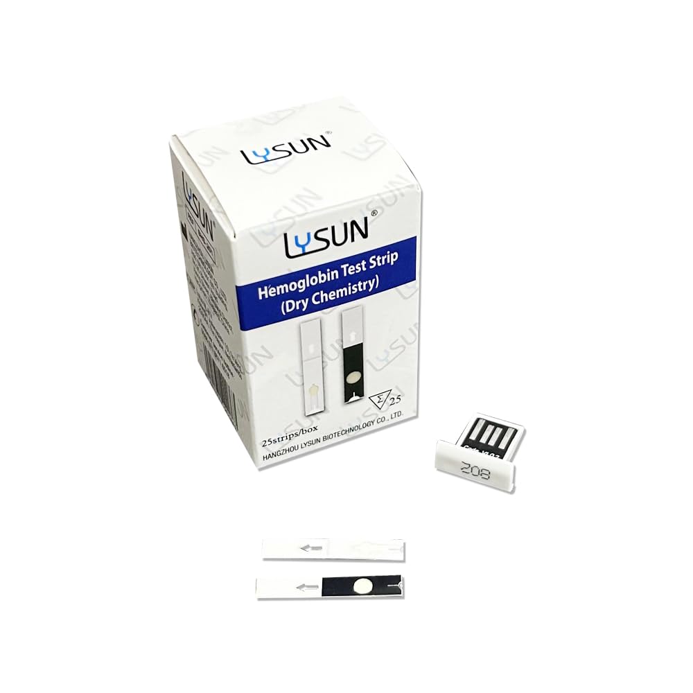 Lysun BHS-201 New Upgraded Version Hemoglobin Test Strips 25pcs, White