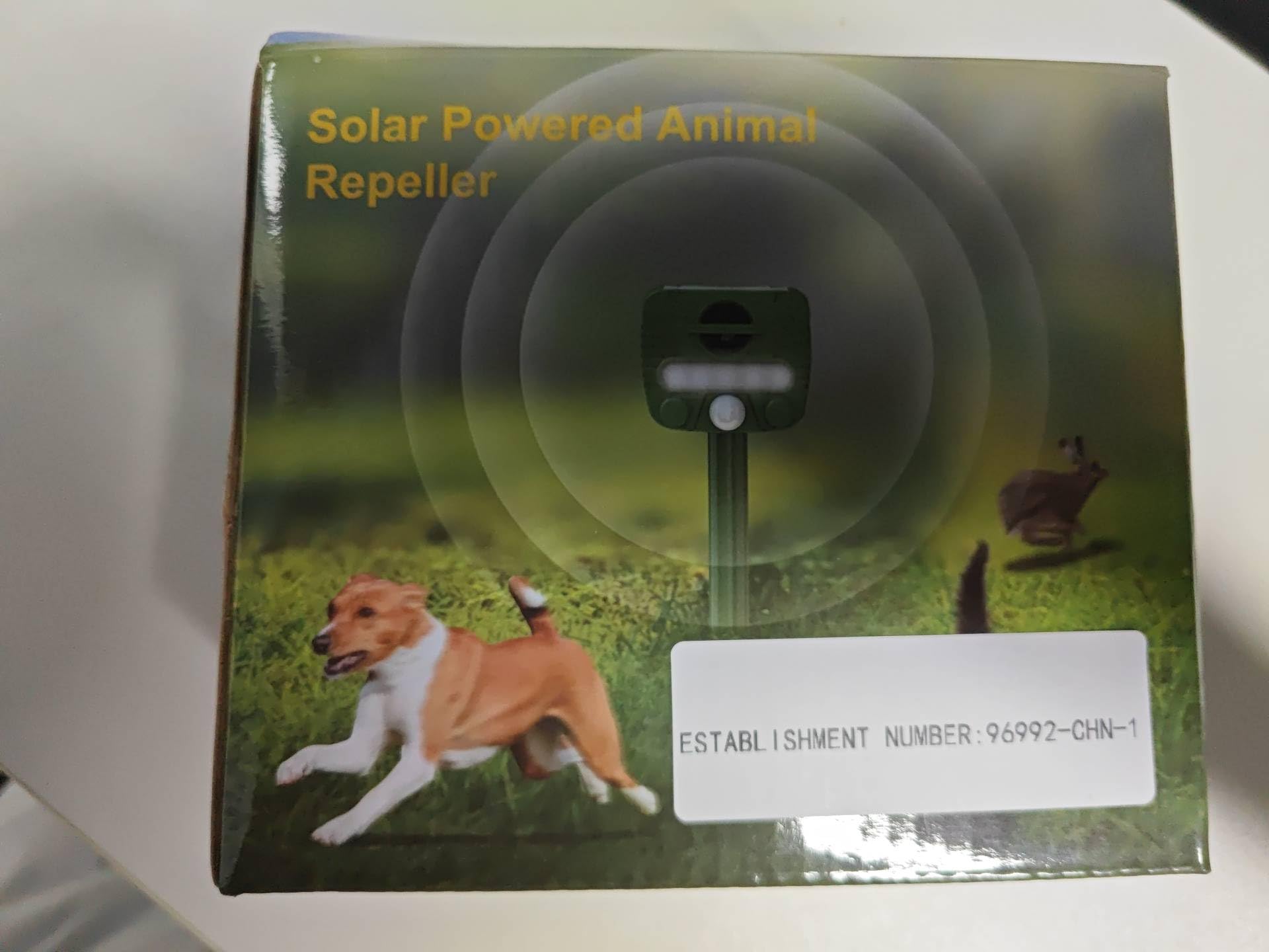 Upgraded Ultrasonic Animal Repeller Outdoor,2 Pack Solar Animal Repeller with Motion Sensor & Deterrent Light to Scare Cat Raccoon Rabbit Squirrel Skunk Dog Deer Repellent Devices for Yard Protection