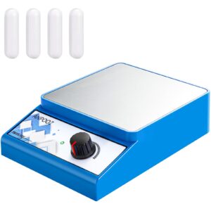 anpooz magnetic stirrer with 4 pcs stir bars, stir plate 3000rpm magnetic mixer 3000ml lab stirrers (no heating)