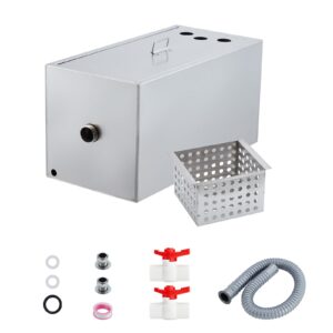 gaomon commercial grease trap, 40 lbs stainless steel interceptor with top inlet, 13 gpm grease interceptor trap for restaurant canteen factory home kitchen