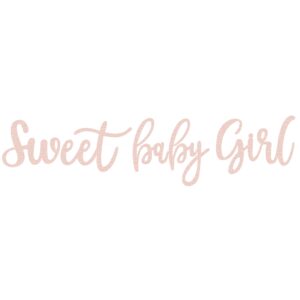 pre-strung sweet baby girl banner - rose gold glitter baby shower decorations for girls, perfect for gender reveal party/first birthday party, photo booth props