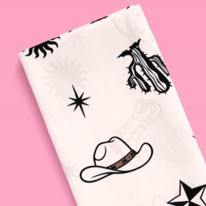 xo, Fetti Western Tablecloth | 9' x 4.5' | Rodeo Bachelorette Tablescape, Ranch Birthday Party Decoration, Cowgirl Table Decor, Cowboy Kids Party Supplies