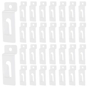 waltool 30pcs slatwall utility notch hooks, slat wall picture display hooks hanger panel shelf pegboard slatwall accessories for photo frame painting arts hanging home office (white)