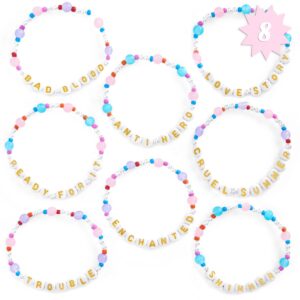 xo, fetti party friendship bracelets - 8 count | eras beaded party favor, goodie bag, bachelorette party, pearl bead concert decor