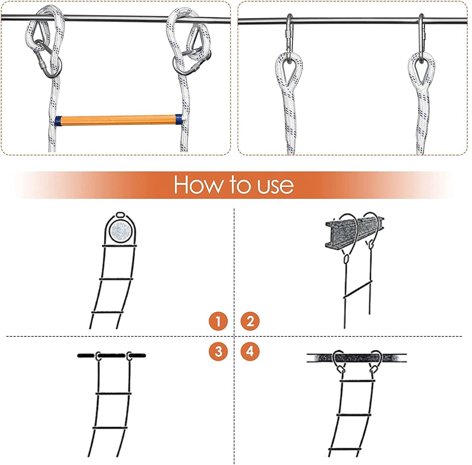 Fire Escape Ladder - Household Items Emergency Ladders, Safety Rope Ladder, Kids and Adults Ladder, for Home Climbing (Size : 5M)