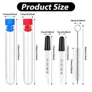 4Pcs 1ml Eye Dropper with Durable Rubber Head, 1ml Glass Dropper with Measurements Bent & Straight Tip, with Cleaning Brush Rubber Head, for Precise Pipette Droppers for Crafts, Essential Oil, Food