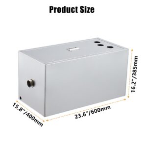 Gaomon Commercial Grease Trap, 40 lbs Stainless Steel Interceptor with Top Inlet, 13 GPM Grease Interceptor Trap for Restaurant Canteen Factory Home Kitchen