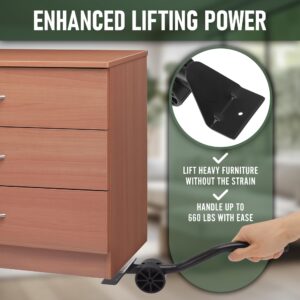 Heavy Duty Furniture Moving System with Lifter Tool and 4 Sliders - Easy Furniture Moving and Lifting Set - Safe for Hardwood Floors and Carpet - Supports Up to 900 lbs