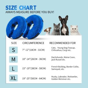 Anyoupin Inflatable Dog Cone Collar, Soft Cone for Dogs After Surgery Protective Recovery Alternative E Collar Cone for Small Dogs and Cats, Blue, S(Neck: 7-12")