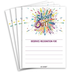 hat acrobat 50 shout out cards - recognition cards for employees - encouragement cards for public service recognition week, employee appreciation day or teacher appreciation postcards (splash)