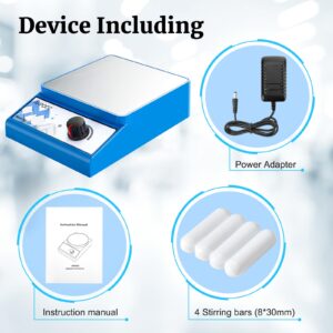 ANPOOZ Magnetic Stirrer with 4 PCS Stir Bars, Stir Plate 3000RPM Magnetic Mixer 3000mL Lab Stirrers (No Heating)