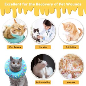 Cat Cone Collar Soft, Cat Donut Collar, Adjustable Cat Surgery Collar for Wound Healing, Elizabeth Collars are Suitable for Cats, Kittens, Puppies, Puppies After Surgery (Blue, M)