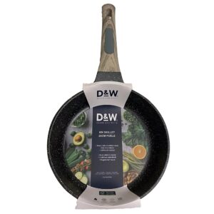 generic d&w cookware premium cast aluminum skillet pan, 8"" non-stick interior deane and white (8"")