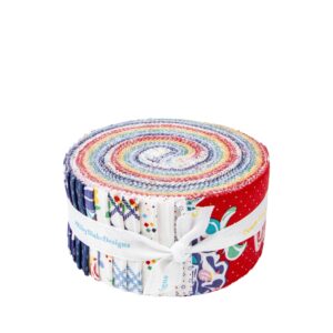 american jane always in season rolie polie 40 2.5-inch strips jelly roll riley blake rp-15100-40