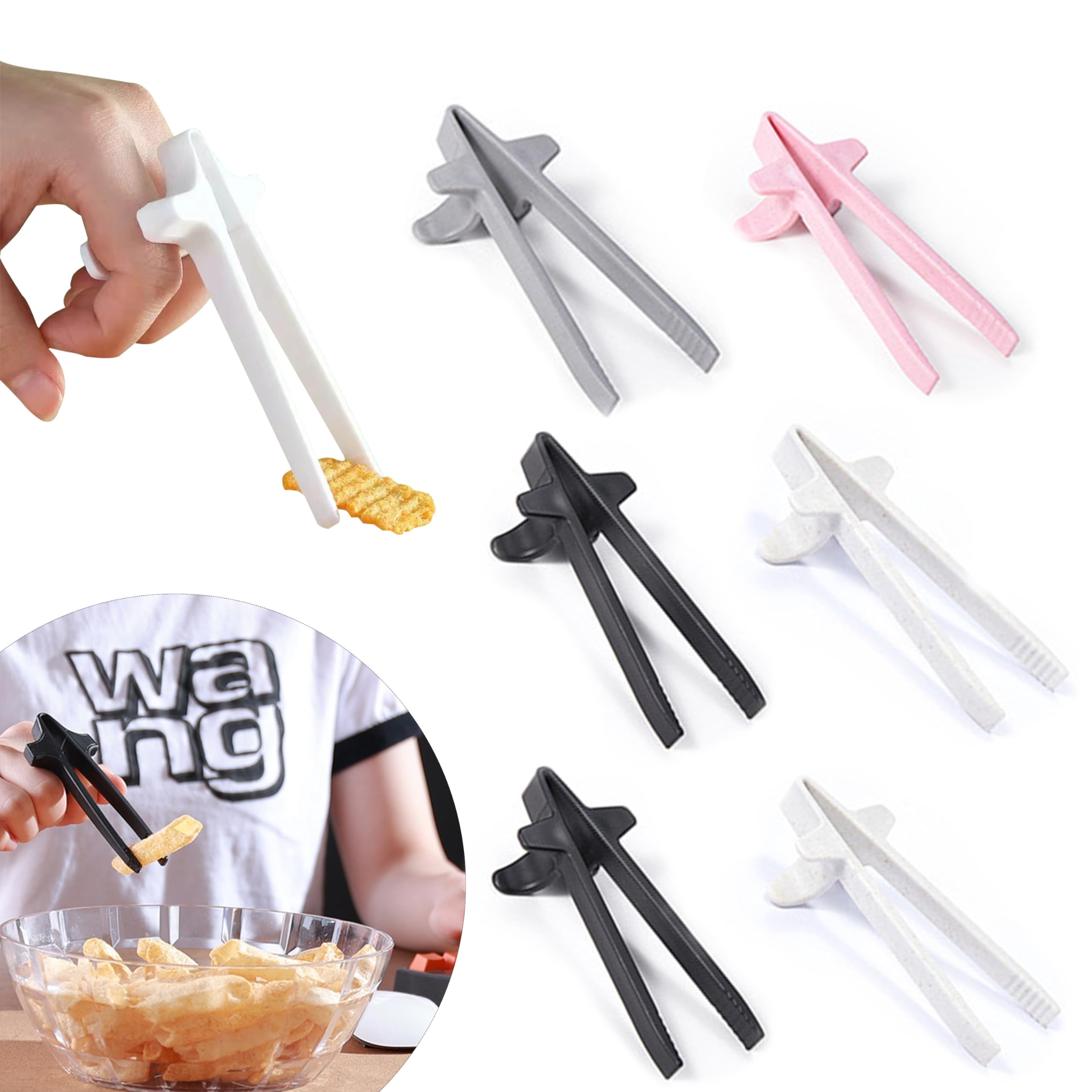 6 PCS & 4 COLORS!Gamer Finger Chopsticks,Snacking Innovation,Finger Chopsticks For Snacking,Gaming Snack Solution,Your Keyword for Seamless Snacking Fun!