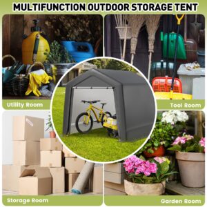 CuisinSmart Portable Shed, Outdoor Storage Shelter, 6x6x7 ft Heavy Duty Waterproof Storage Tent Sheds with Roll-up Zipper Door, for Motorcycle, Bike, Garden Tools