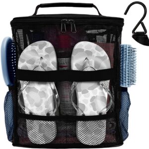 dorm room essentials for college students girls boys guys, large capacity mesh shower caddy portable with hanging hook, quick dry shower bag for camping, beach essentials, birthday gifts for women men