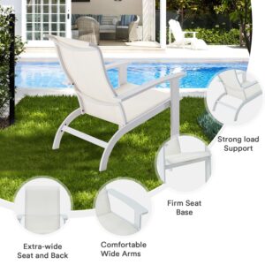 DIFY Patio Adirondack Chair Set of 2,Outdoor Adirondack Chair Weather Resistant for Backyard,Pool Deck and Beach,White