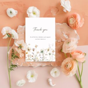 Funeral Thank You Cards with Envelopes,20 Sheets-4*6 inches Flowers Thank You Cards for Funerals,Ffuneral Thank You Cards with Messages Inside are Suitable for Family, Friends, and Loved Ones