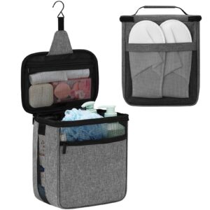 kusoofa shower caddy portable mesh shower bag men women college dorm room essentials for guys girls,hanging shower organizer for bathroom,camping,gray