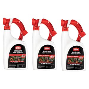 ortho bugclear insect killer for lawns and landscapes ready to spray, kills periodical cicadas, ants, spiders, fleas, and ticks, 32 oz., 3-pack