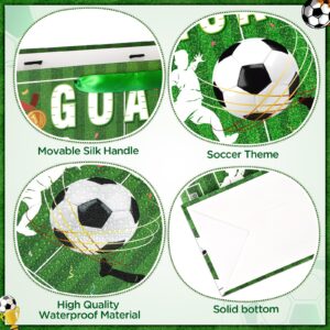 Soccer Party Gift Bag, Large Soccer Gift Wrap Bag with Tissue Paper Goal Greeting Card Decorations for Sports Party Favor Soccer Birthday Goodie Gifts Treat Wrapping Bags for Boys Men Team Supplies