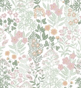 melunmer floral wallpaper peel and stick wallpaper floral contact paper for cabinets nursery wallpaper botanical self adhesive removable wallpaper for bedroom/bathroom wallpaper waterproof 17.3"x78.7"