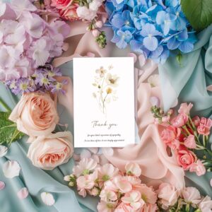 Funeral Thank You Cards with Envelopes,20 Sheets-4*6 inches Flowers Thank You Cards for Funerals,Ffuneral Thank You Cards with Messages Inside are Suitable for Family, Friends, and Loved Ones