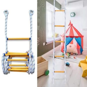 fire escape ladder - rock climbing ladder, anti-skid rescue rope emergency ladder, for home window balcony railing treehouse(size:8m/26.2ft)