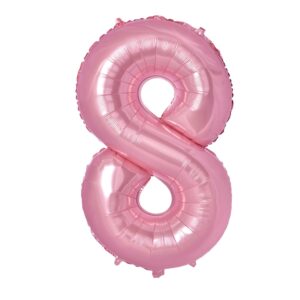 40 inch number balloons 8, number balloons big size for birthday graduation wedding anniversary celebration party decorations (pink)