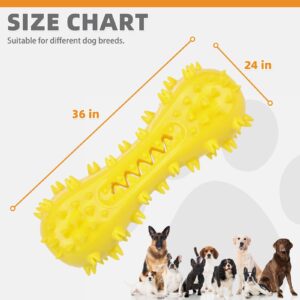 KOOLTAIL Indestructible Dog Toy, Floating Dog Toys for Swimming Pool,Dog Toothbrush Chew Toy, Interactive Training Games Funny Squeaky Dog Toy for Aggressive Chewers Small Medium Large Dogs Yellow