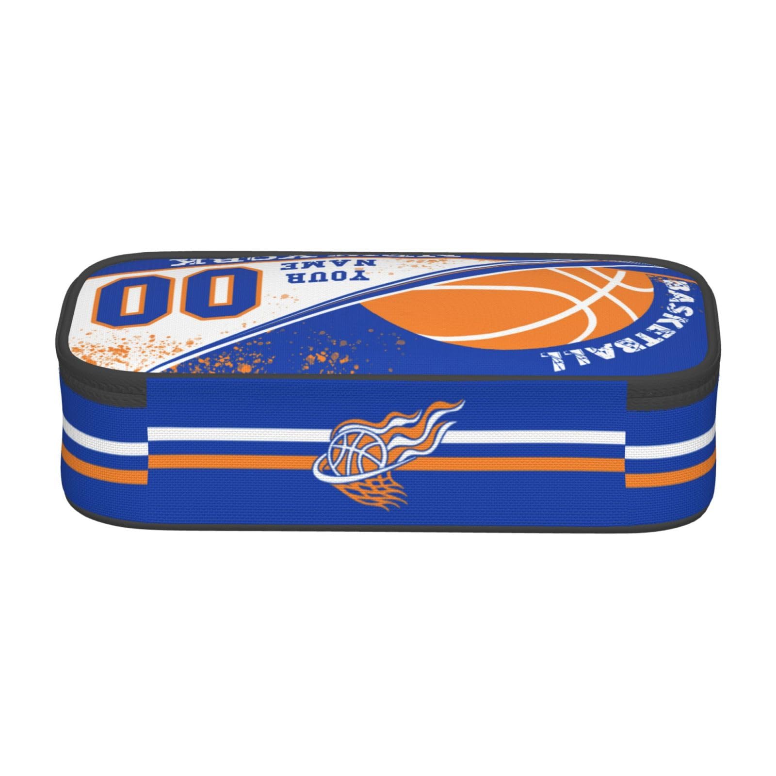 Mdyuzfk Personalized Basketball Pencil Box With Number Name Custom Sport Style Pencil Case Customized Zipper Pencil Box Gifts For Men Women nykFans