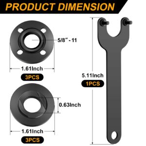 YUCDXFV 7PCS Angle Grinder Nut Angle Grinder Flange Wrench,5/8-11 Flange Metal Lock Nut,Grinder Parts for Dewalt Milwaukee Makita 193465-4 Compatible with Bosch Black & Decker Ryobi 4.5" 5"