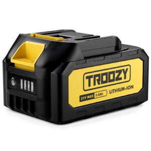 troozy 21v battery compatible with makita power tools,max 3.0ah rechargeable lithium battery with led indicator,mini chainsaw battery replacement extended runtime portable chainsaw accessories