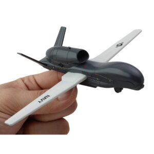 Daron Northrop Grumman RQ-4 Global Hawk Military Drone United States Navy Gray and White Diecast Model Airplane