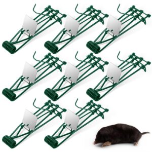 jahy2tech 8 pack mole trap,mole traps that kill best,gopher trap metal tactical rat vole traps outdoor reusable effective gopher killer mole traps for lawns, green