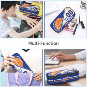 Mdyuzfk Personalized Basketball Pencil Box With Number Name Custom Sport Style Pencil Case Customized Zipper Pencil Box Gifts For Men Women nykFans