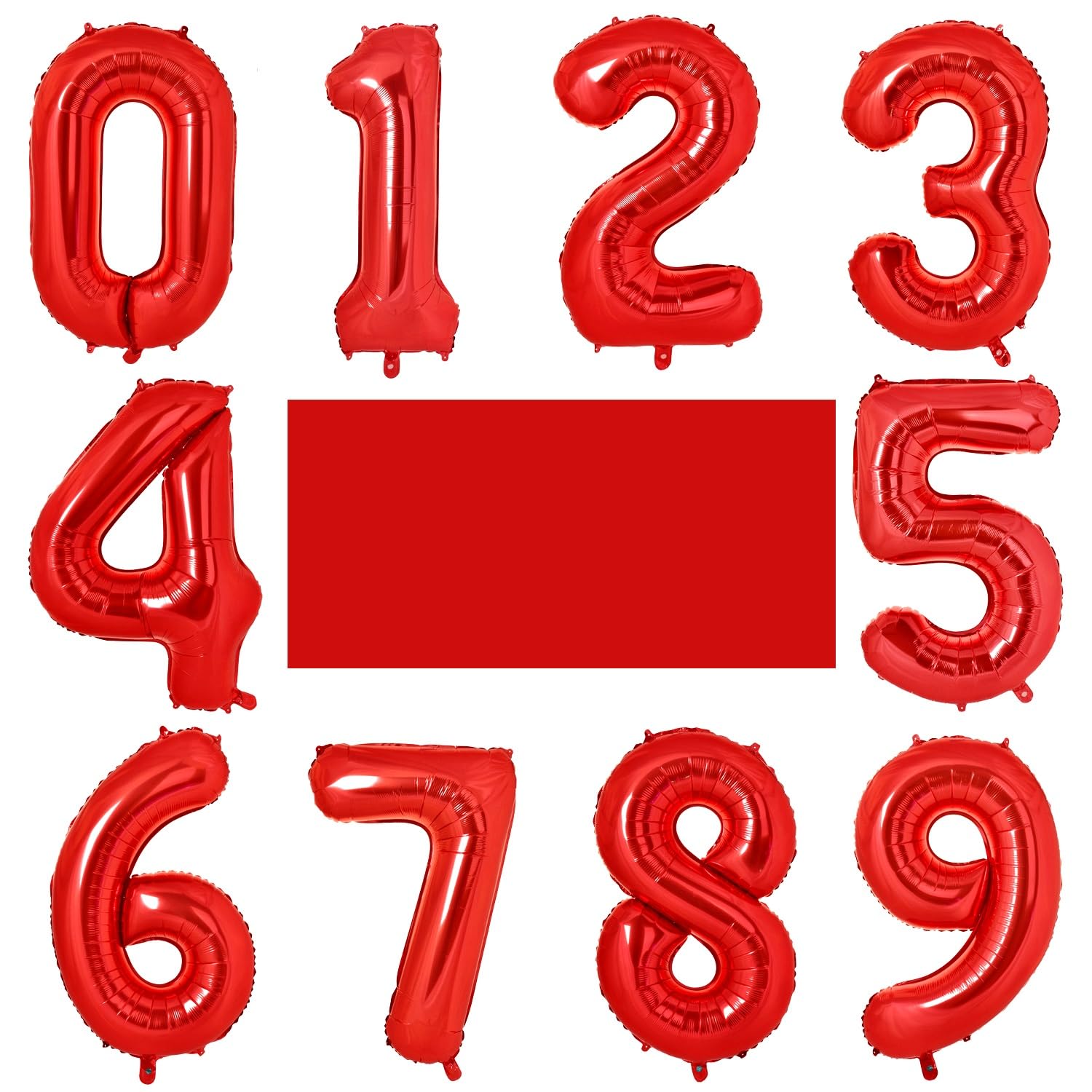 Large Number 3 Balloons,40 inch Number Balloons for Birthday Graduation Wedding Anniversary Celebration Party Decorations (Red)