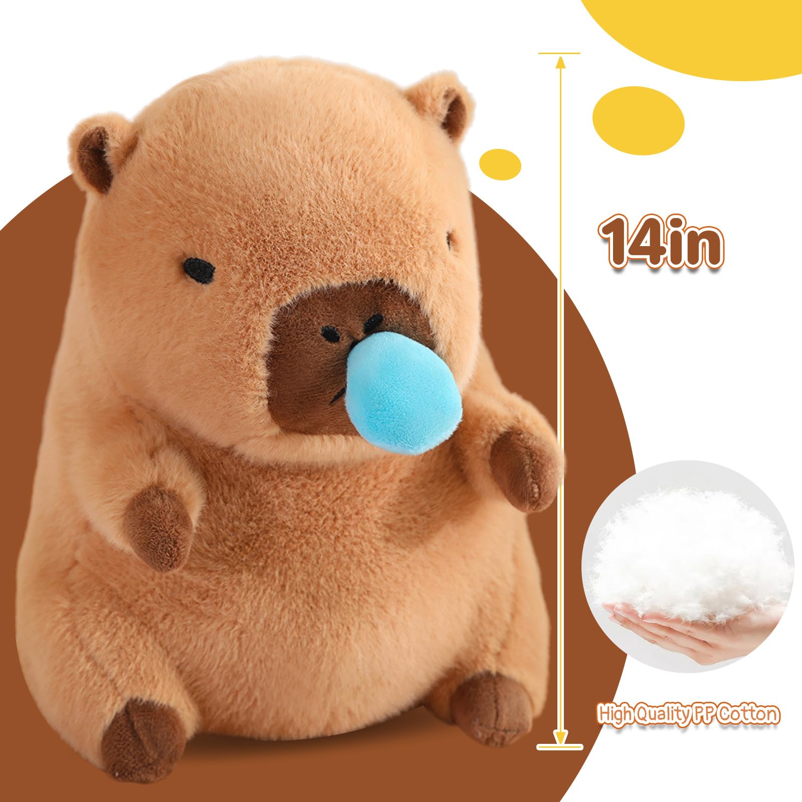 TITQWOP Capybara Plush with Snot Kawaii Capybara Stuffed Aniamls Toys Soft Cute Capybara Doll Pillow for Kids Boys Girls