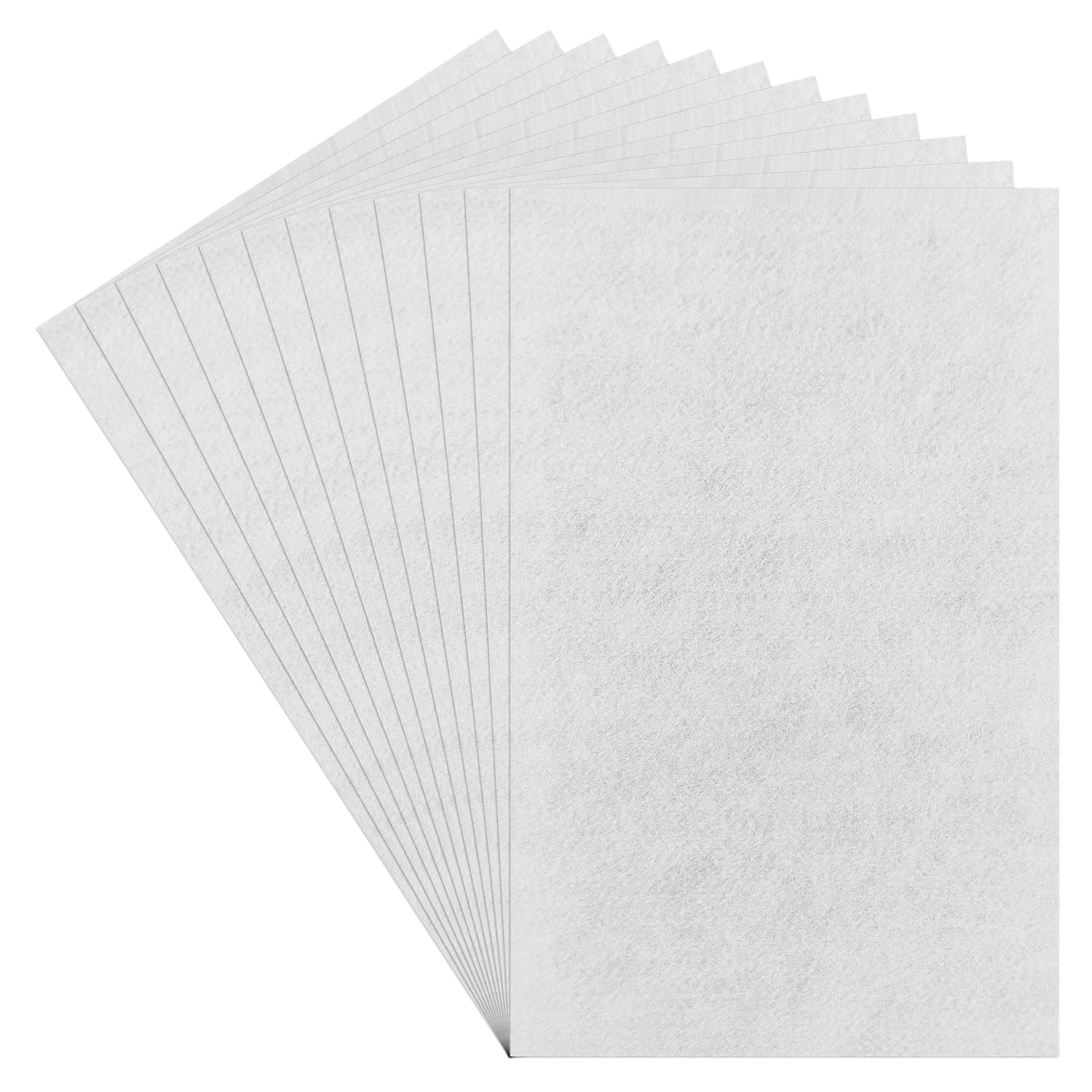 12 Pcs Felt Fabric Sheets, 1mm Thick Soft Felt Sheets for Crafts, 7" x 11" Craft Felt Square for DIY and Sewing Projects, White