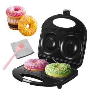 ht viik donut maker,doughnut machine,bake 2 donuts,double-sided heating, non-stick surface, perfect for breakfast,for commercial or family use,easy to clean