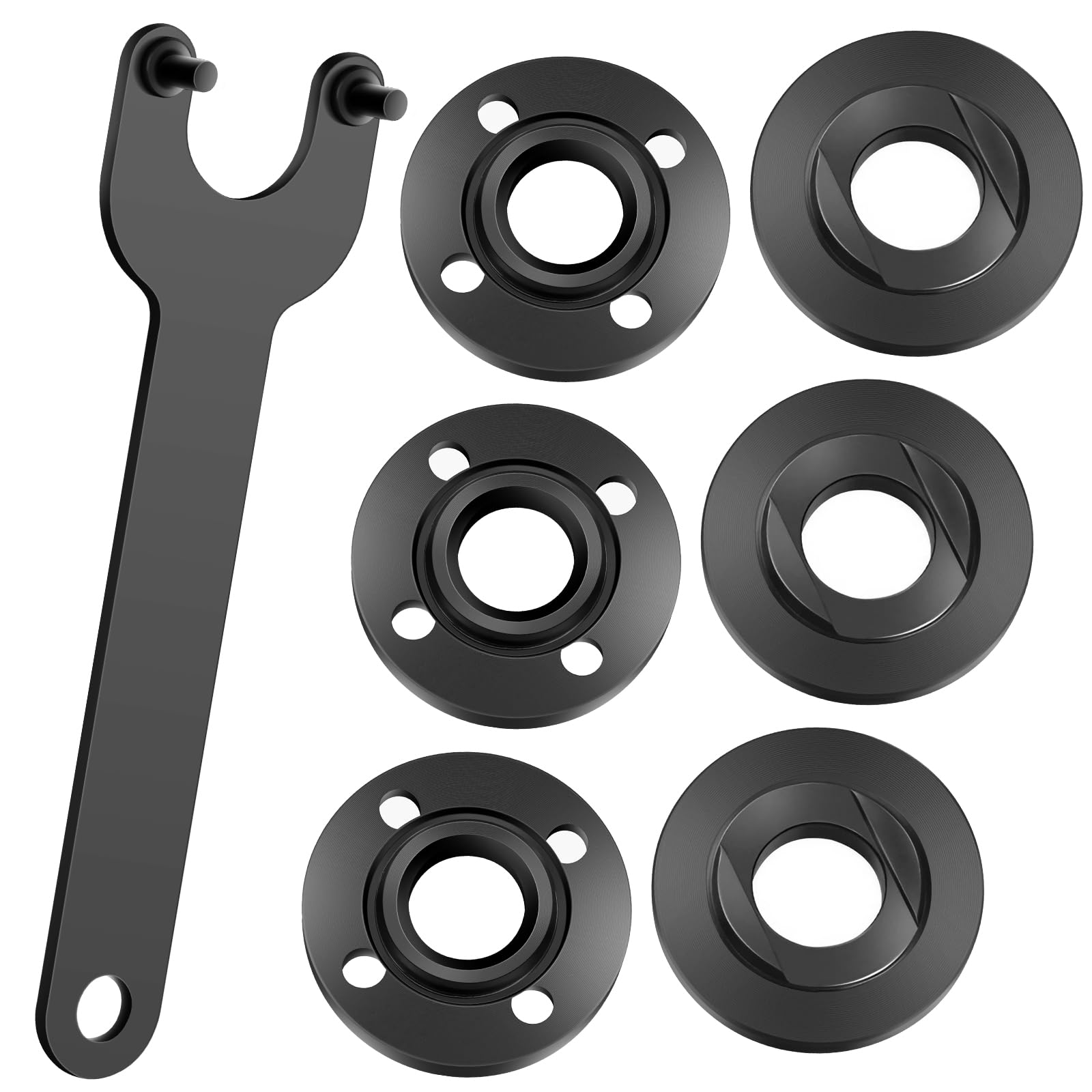 YUCDXFV 7PCS Angle Grinder Nut Angle Grinder Flange Wrench,5/8-11 Flange Metal Lock Nut,Grinder Parts for Dewalt Milwaukee Makita 193465-4 Compatible with Bosch Black & Decker Ryobi 4.5" 5"