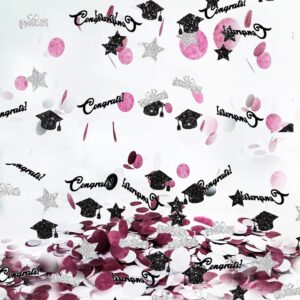 Graduation Decorations Maroon Siver/Burgundy Silver Table Decorations/Burgundy Silver Graduation Confetti/Maroon Graduation Party Table Decorations