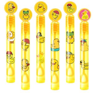 24pcs duck diy bubble wands party favors 96pcs stickers for goodie bag fillers pinata stuffers, mini bubble bulk birthday party supplies toys gifts class prizes for toddlers boys girls