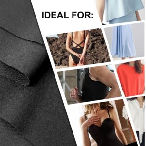 Nylon Spandex Fabric | Matte Tricot Swimsuit Fabric | 4-Way Stretch Nylon Fabric | 63" Wide -Swimwear, Sports, Dance, Yoga Wear (Black 63x80 in)